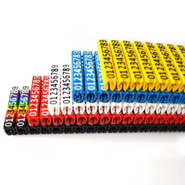 Clip On Type Cable Marker Number 0-9 Alphabeta A-Z Colors Cable marker ...