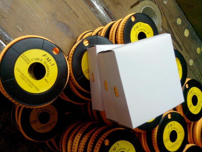 yellow color Tubing type cable marker 2 - Distribution board, circuit ...