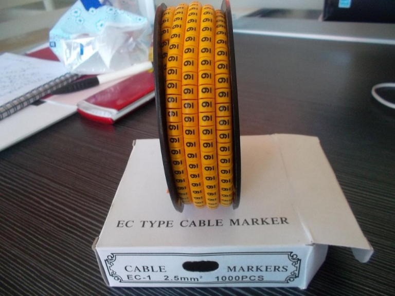 EC series PVC material yellow color Tubing type cable marker ...