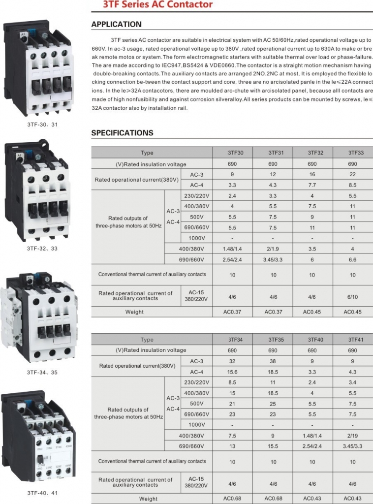 3TF(3TF) Series AC Contactor 2NO 2NC - Distribution board, circuit ...
