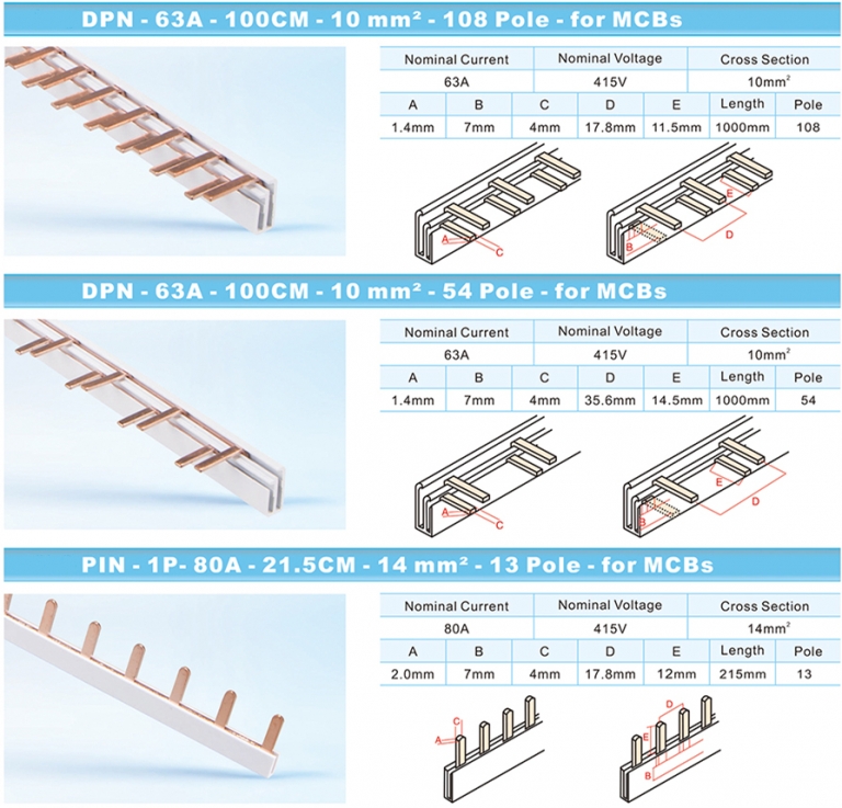 DPN 63A 100A DPN-LE COPPER BUSBAR - Distribution board, circuit breaker ...