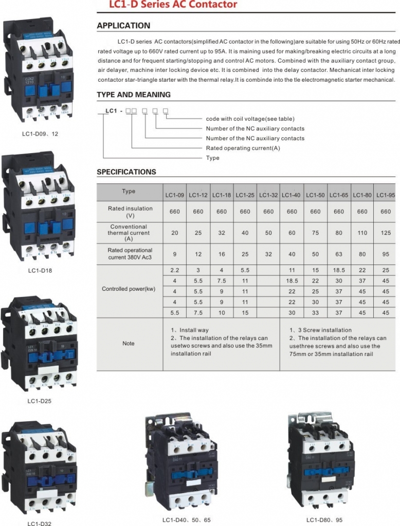 LC1-D LC1(CJX2) series megnatic contactor ac contactor - Distribution board, circuit breaker ...