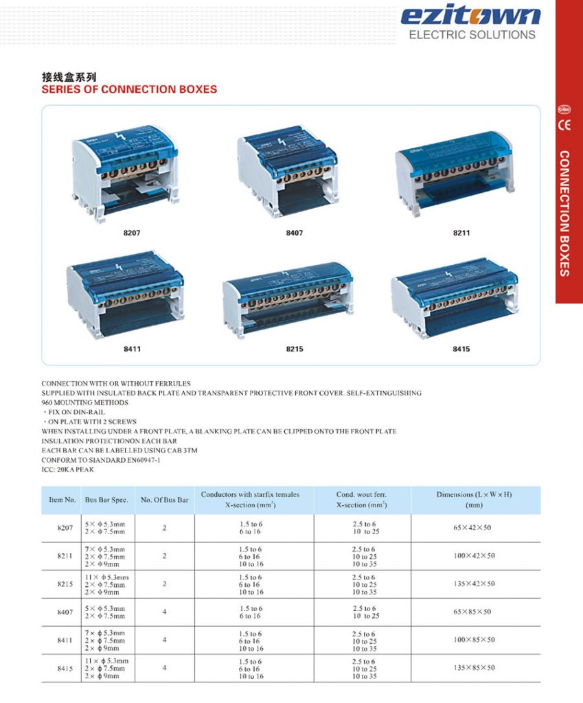 Multi Level Neutral Link Box With Transparent Cover 7P to 15P 8207 8407 ...