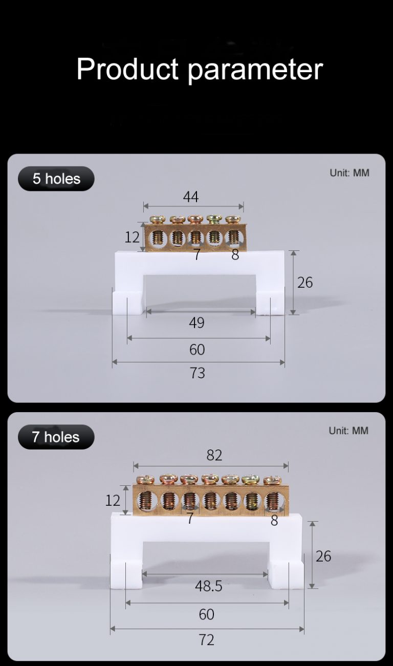 Neutral bar terminal block bridge type neutral line wiring copper row ...