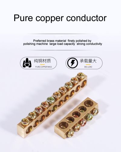 Neutral bar terminal block bridge type neutral line wiring copper row ...