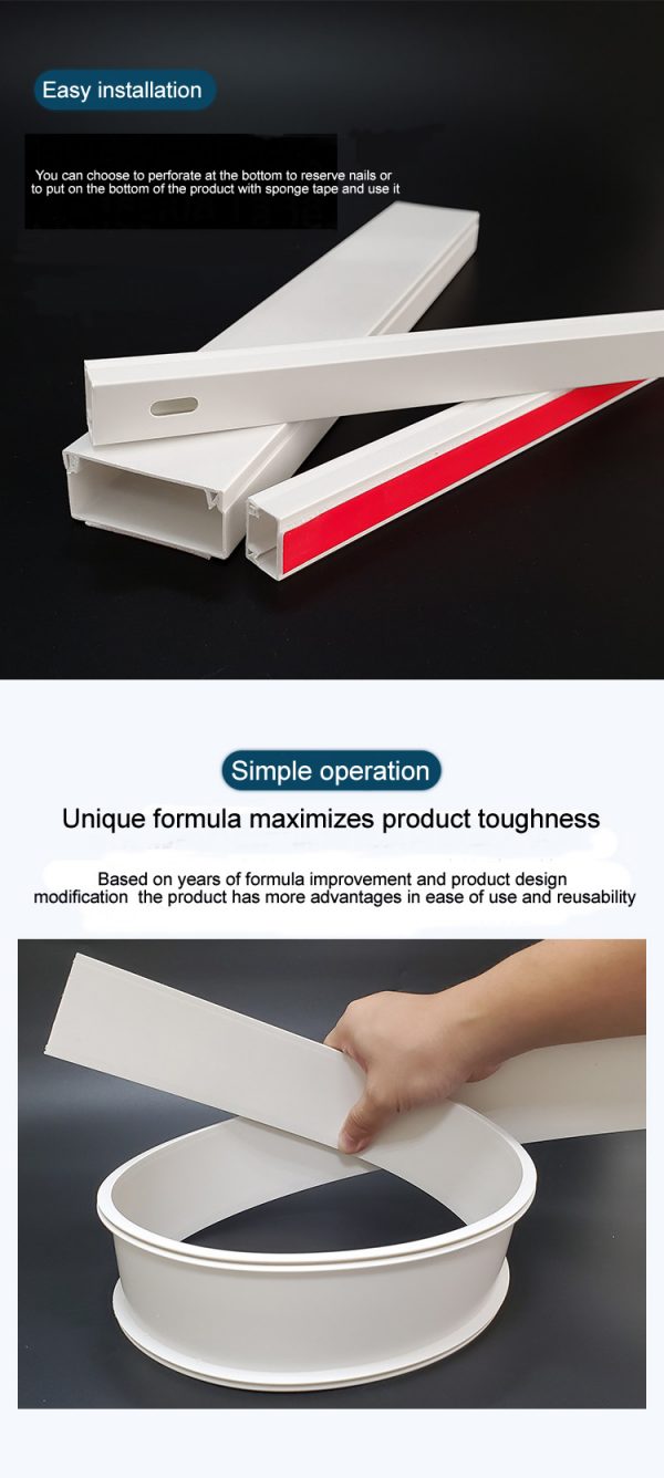 EZITOWN Flame-Retardant PVC Wire trunking solid double sides tape tel ...