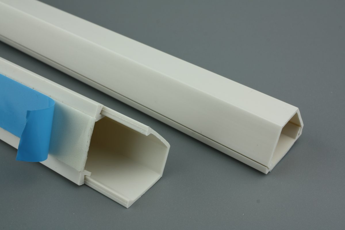 flame-retardant PVC white trapezoidal plastic trunking Adhensive ...